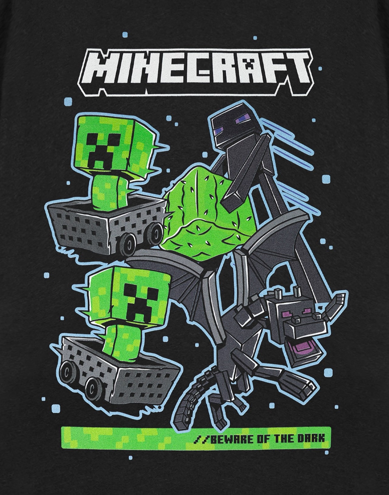 Beware Of The Dark Minecraft Black Tee | T-Shirt | Free shipping over £ ...