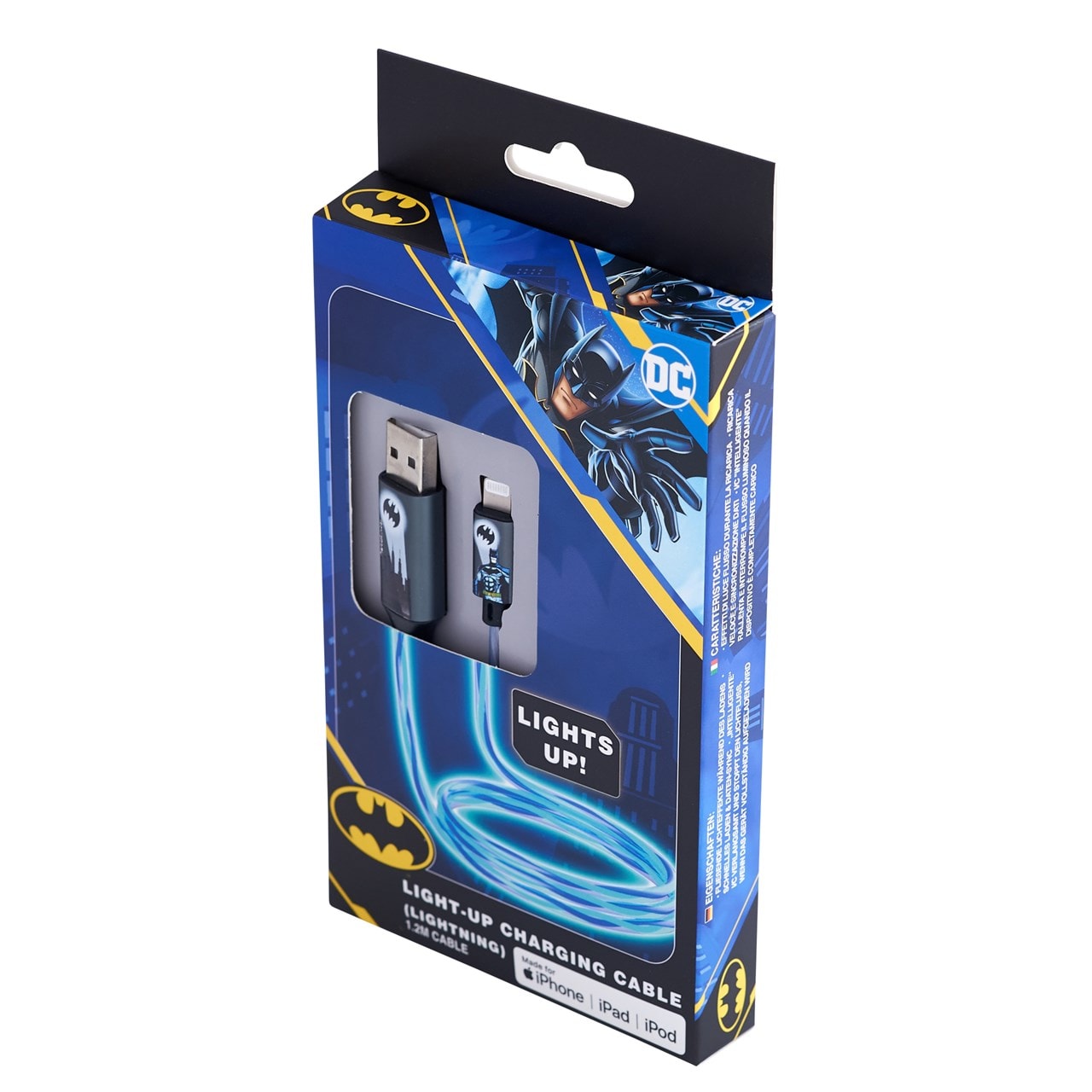 Lazerbuilt Batman Light-Up Lightning Cable | Lightning Cables | Free ...