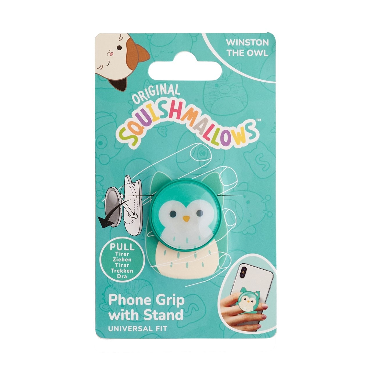 Lazerbuilt Squishmallows Winston the Owl Universal Phone Grip & Stand ...