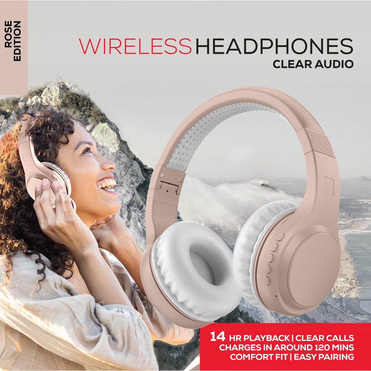 Rock BT On-Ear Rose Gold Bluetooth Headphones | Headphones | Free ...