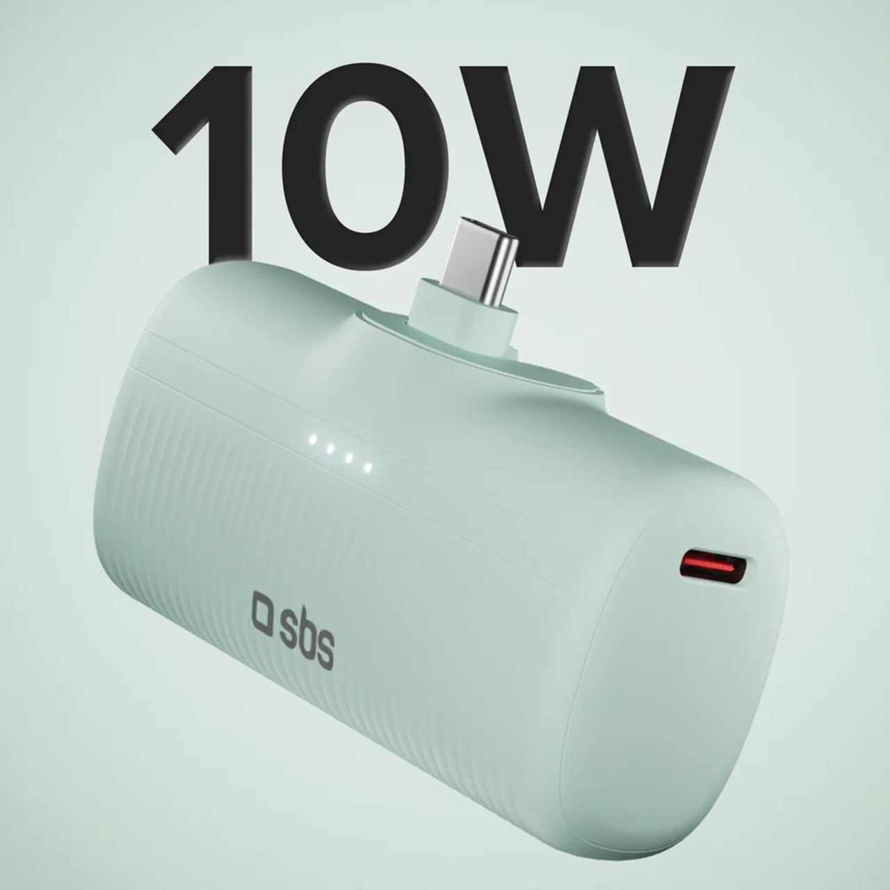 SBS Eco Range Light Green 5000mAh Power Bank with Integrated USB-C ...