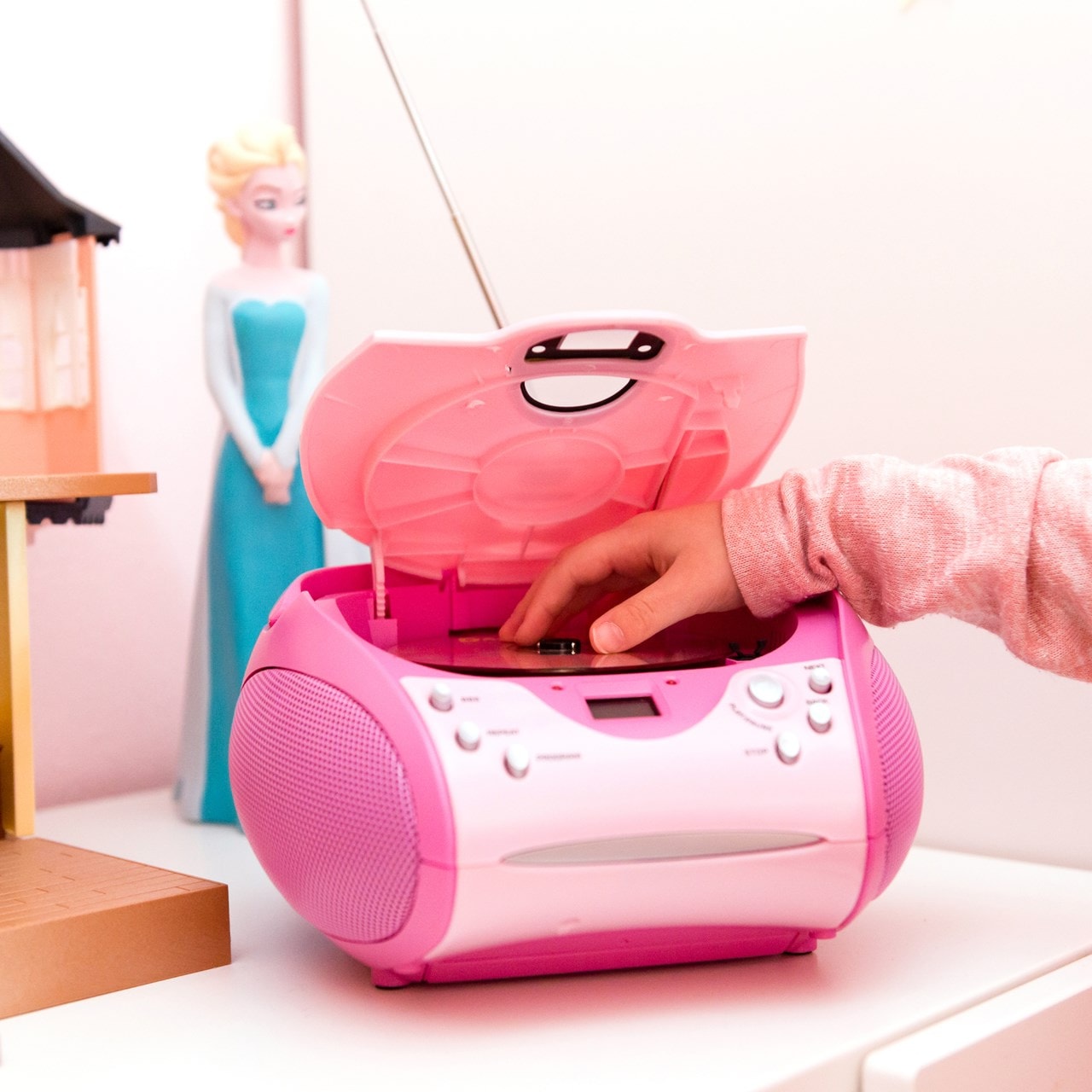 Lenco SCD-24 Pink CD Player with FM Radio | Boomboxes | Free shipping over £20 | HMV Store