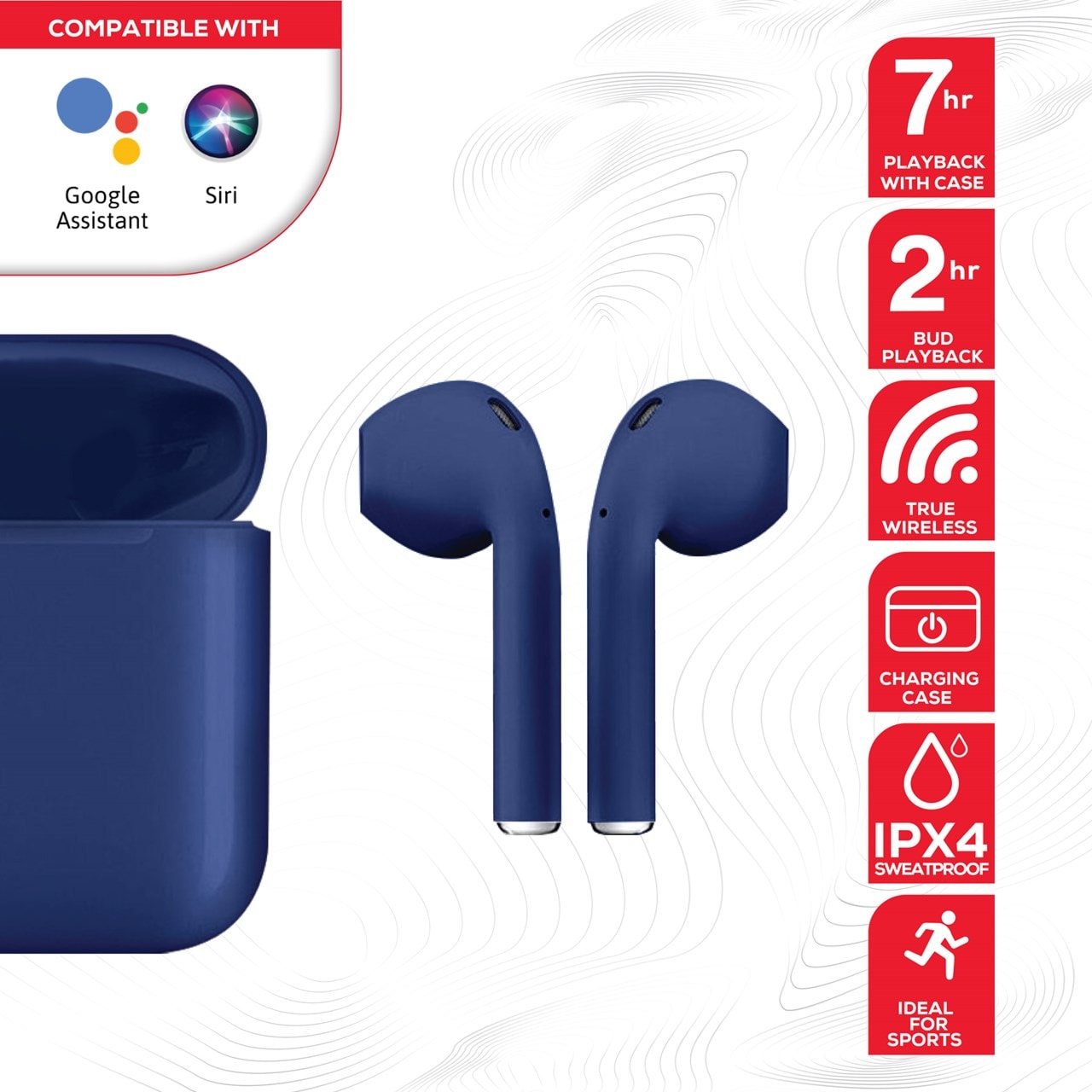 Rock TWS Navy Blue True Wireless Bluetooth Earphones | Earphones | Free ...