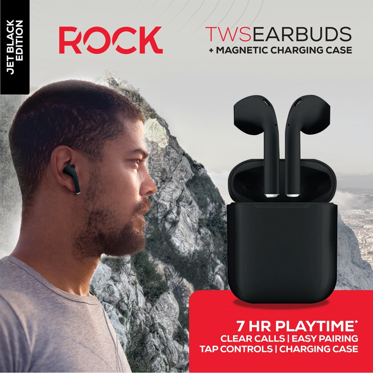 Rock TWS Black True Wireless Bluetooth Earphones | Earphones | Free ...