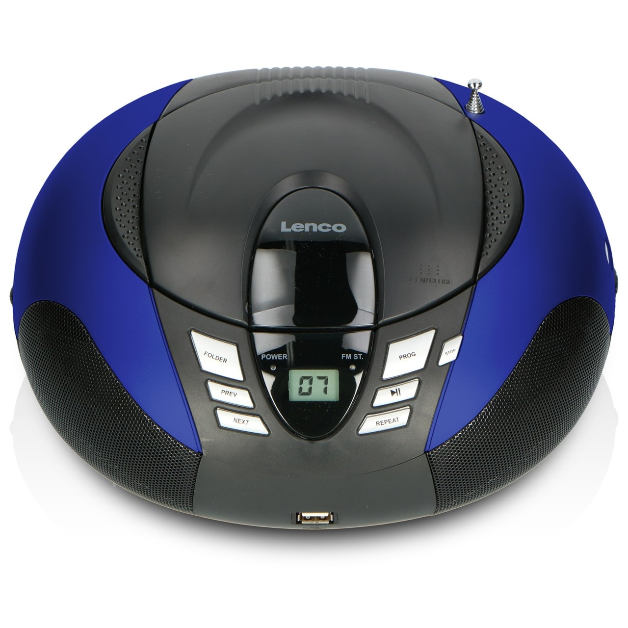 Lenco SCD-37 USB Blue CD Player with FM Radio | Boomboxes | Free shipping over £20 | HMV Store