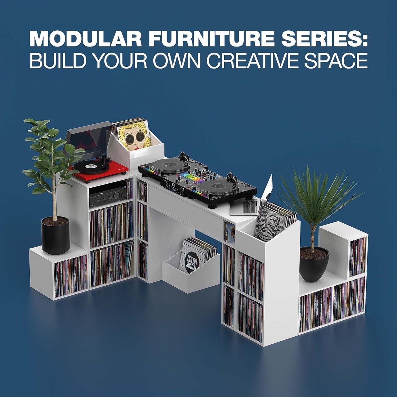 Glorious Record Box 110 White Vinyl Storage | Vinyl Storage | Free ...