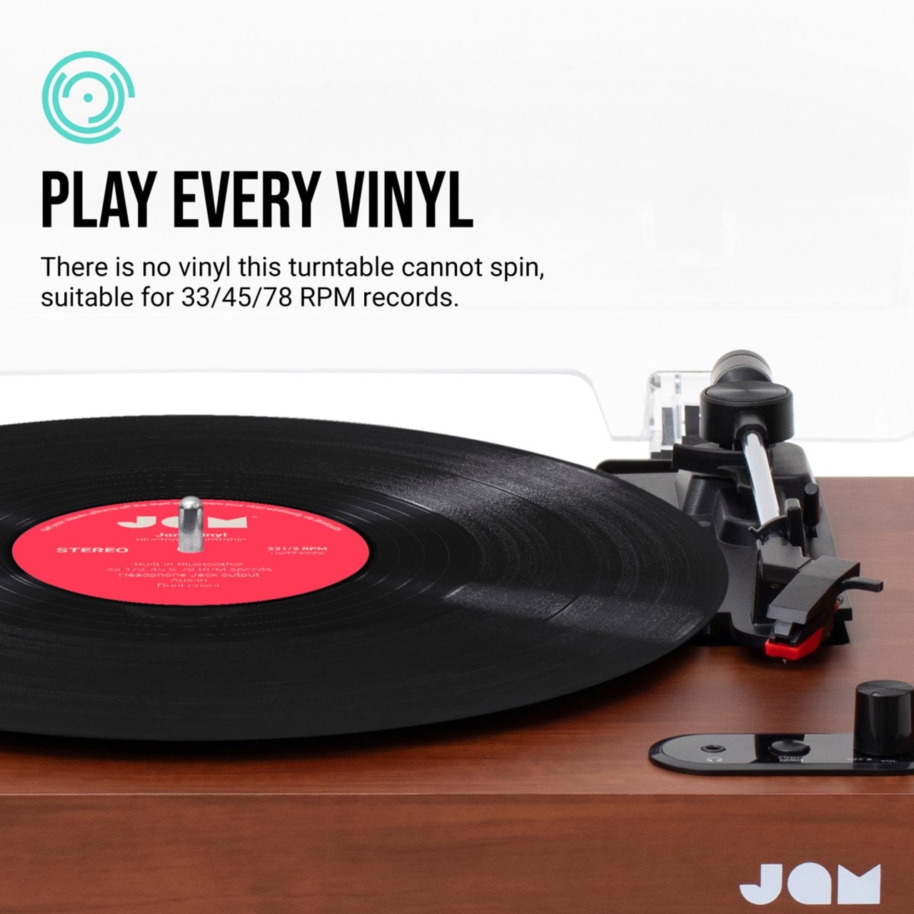 Jam Sound System Cherry Wood Turntable & Speakers (hmv exclusive ...