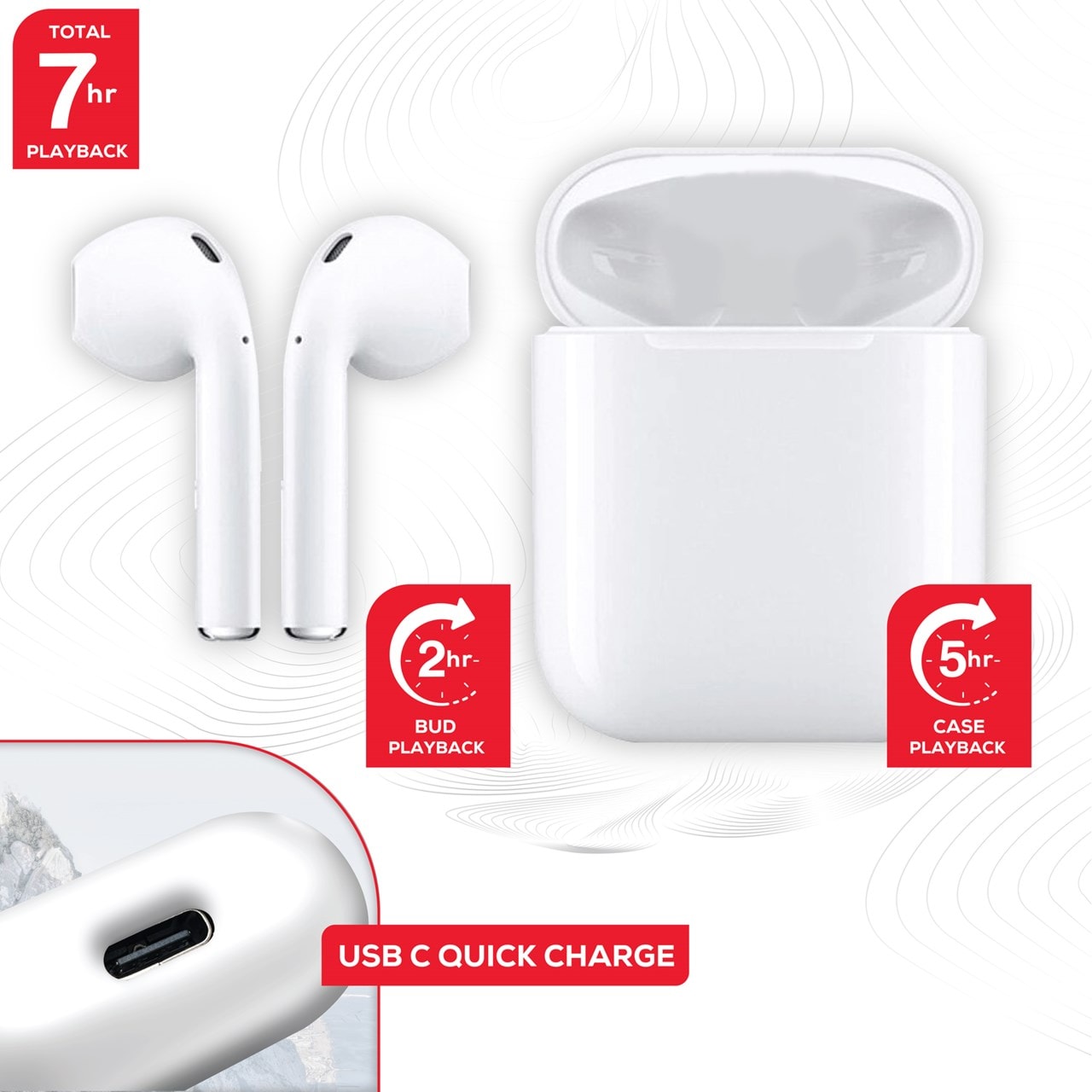 Rock TWS White True Wireless Bluetooth Earphones | Earphones | Free ...