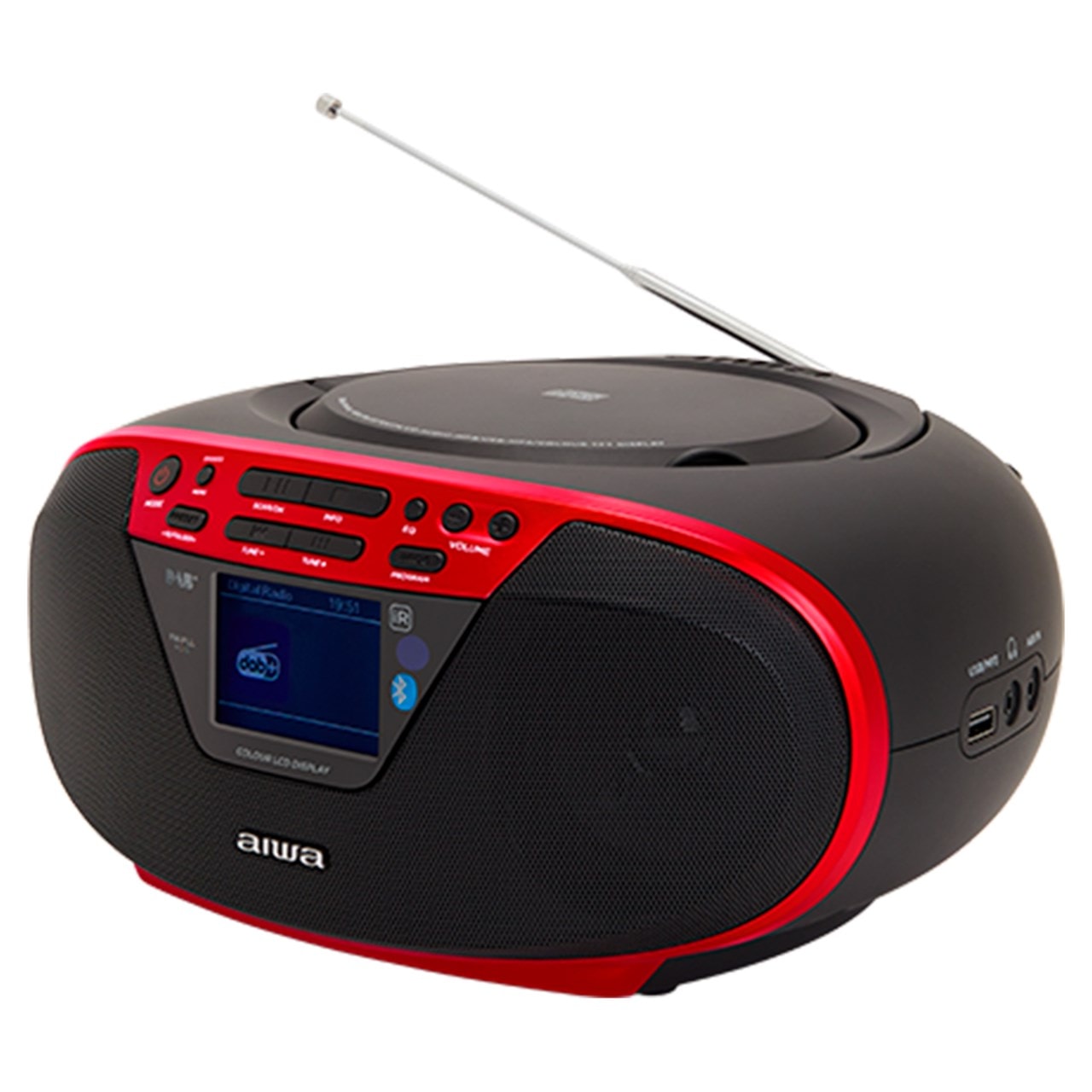 Aiwa BBTU-500DAB Red Bluetooth CD Player with DAB+/FM Radio | Boomboxes ...