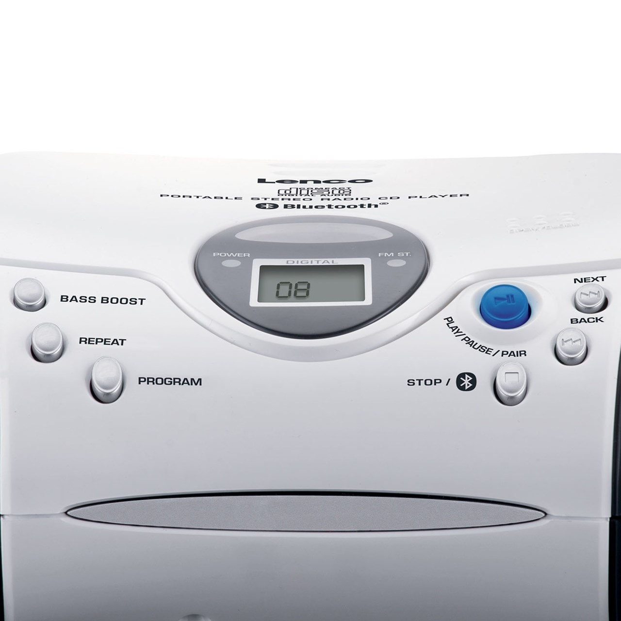 Lenco SCD-24BT White/Black Bluetooth CD Player with FM Radio ...