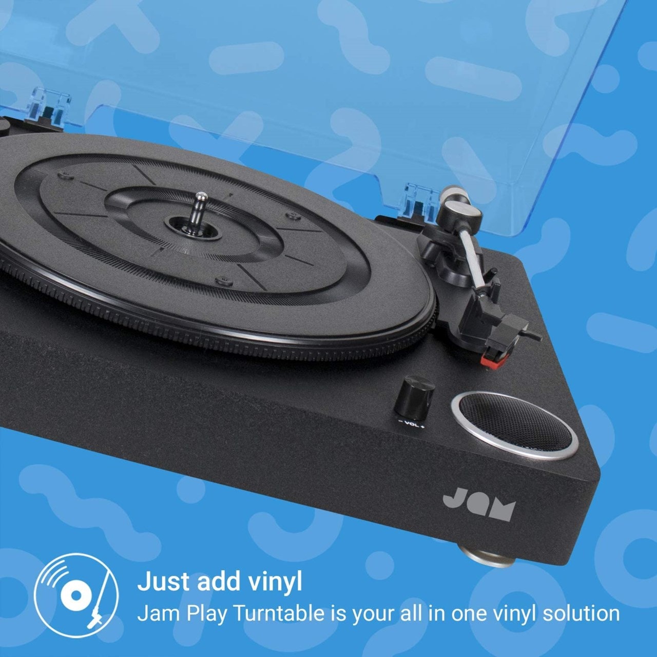 Jam Sound Black Turntable | Portable Vinyl Record Player | HMV Store