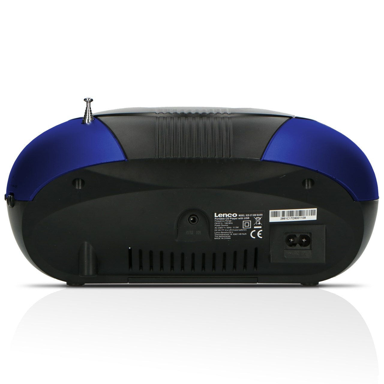 Lenco SCD-37 USB Blue CD Player with FM Radio | Boomboxes | Free shipping over £20 | HMV Store