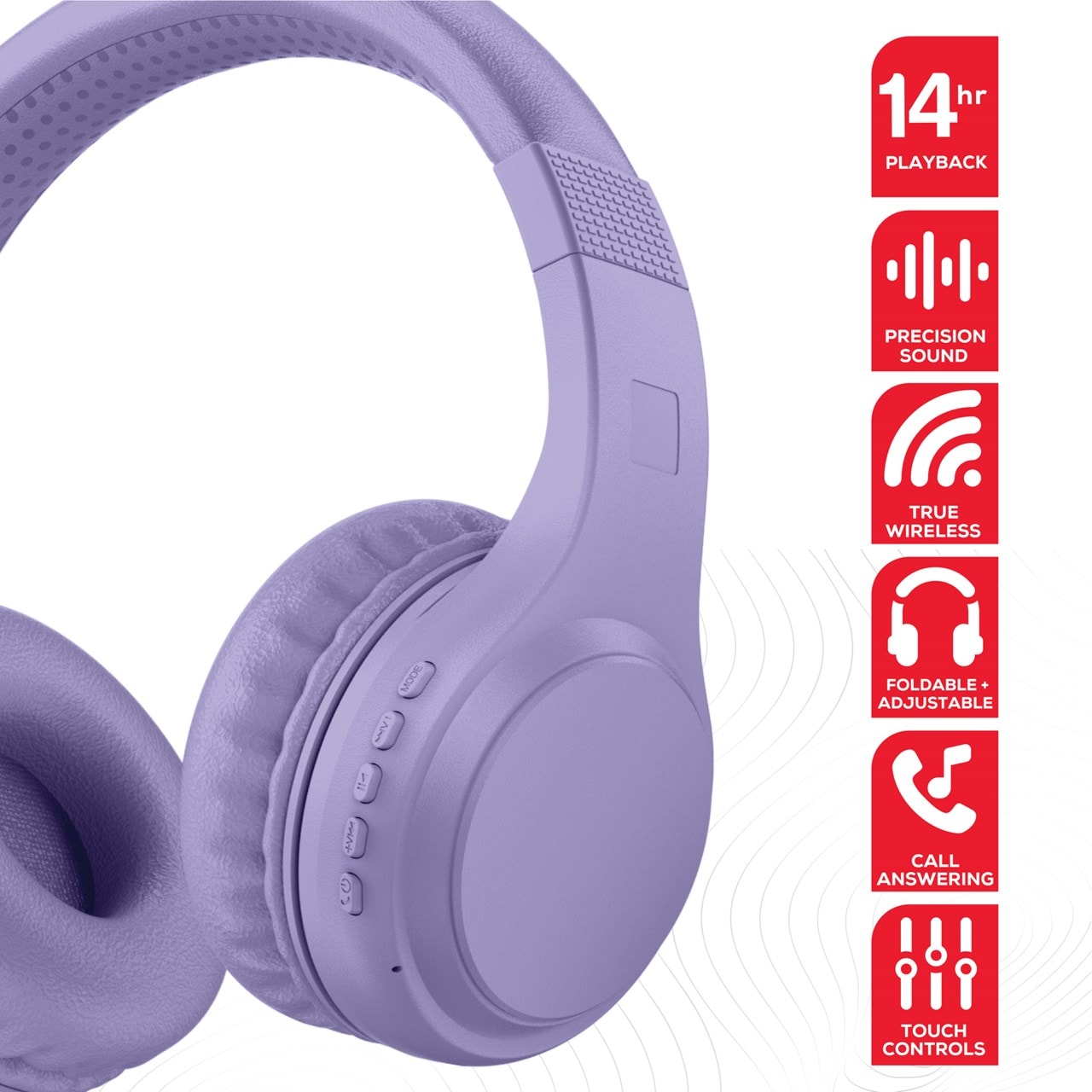 Rock BT On-Ear Purple Bluetooth Headphones | Headphones | Free shipping ...