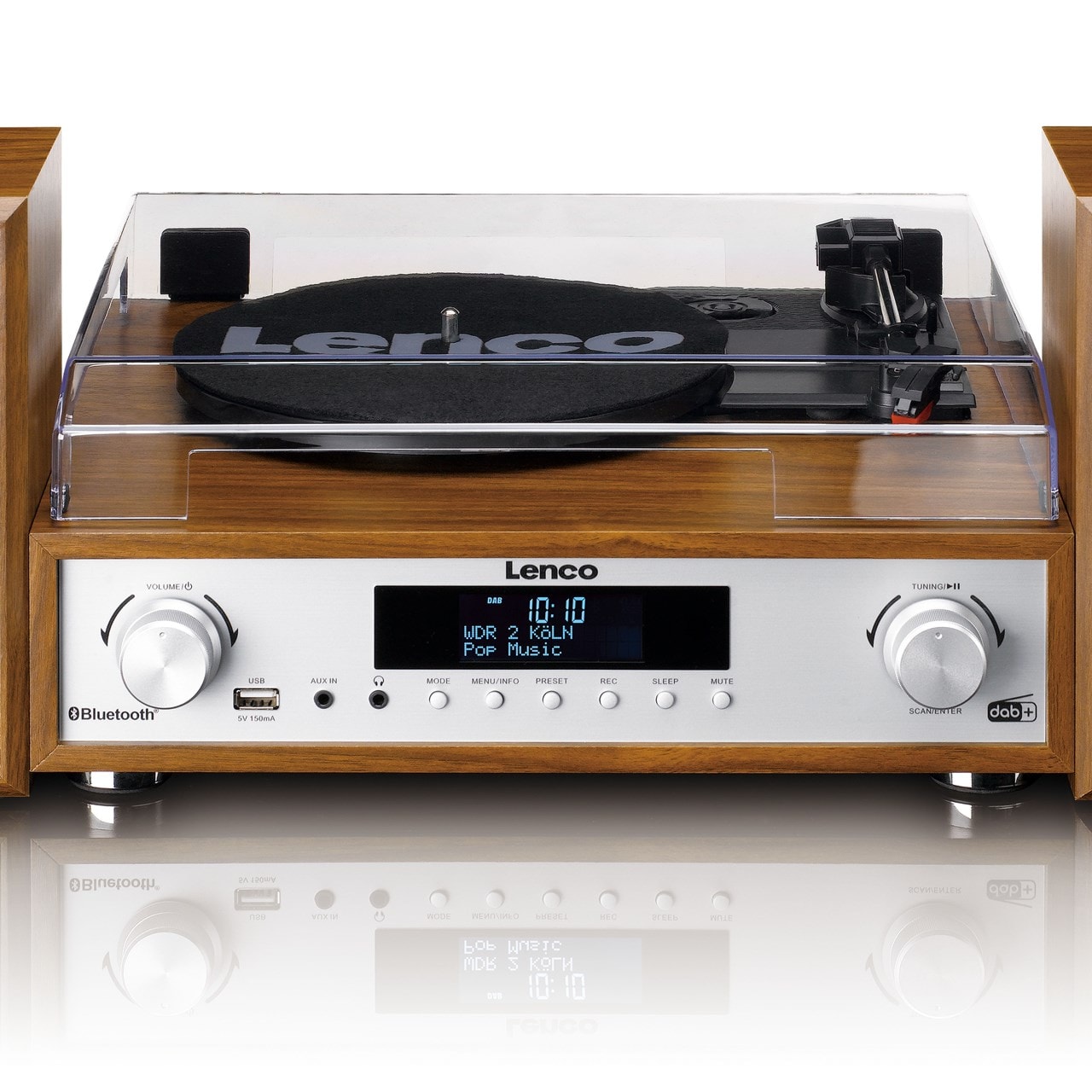 Lenco MC-160 Bluetooth Turntable & Speakers W/ DAB+/FM Radio | HMV Store