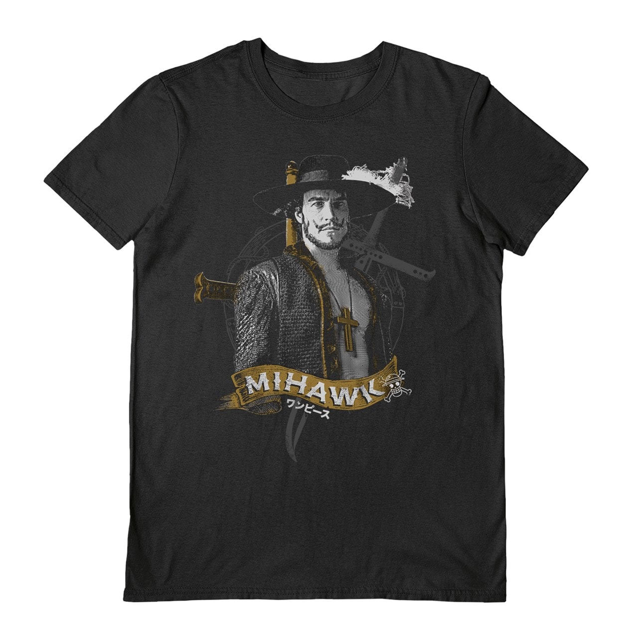 Live Action Mihawk: Black One Piece Tee | T-Shirt | Free shipping over ...