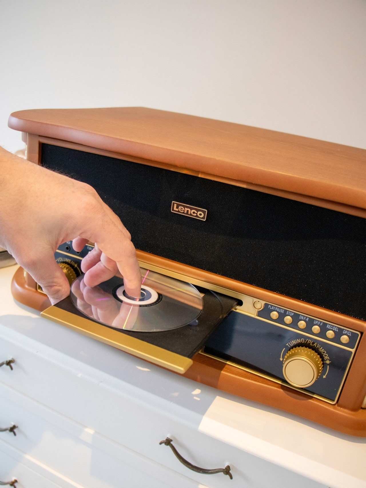 Lenco TCD-2571WD Wood Bluetooth Turntable with DAB+/FM radio, CD ...