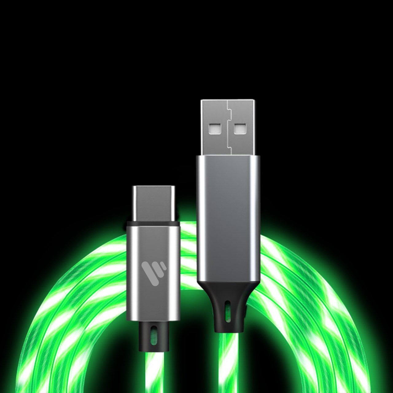 Vybe Light-Up Green USB-C Cable 3m | USB-C Cables | Free shipping over ...