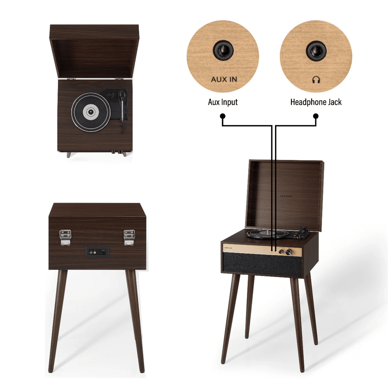 Crosley Jasper Walnut Turntable | Turntables | Free shipping over £20 ...