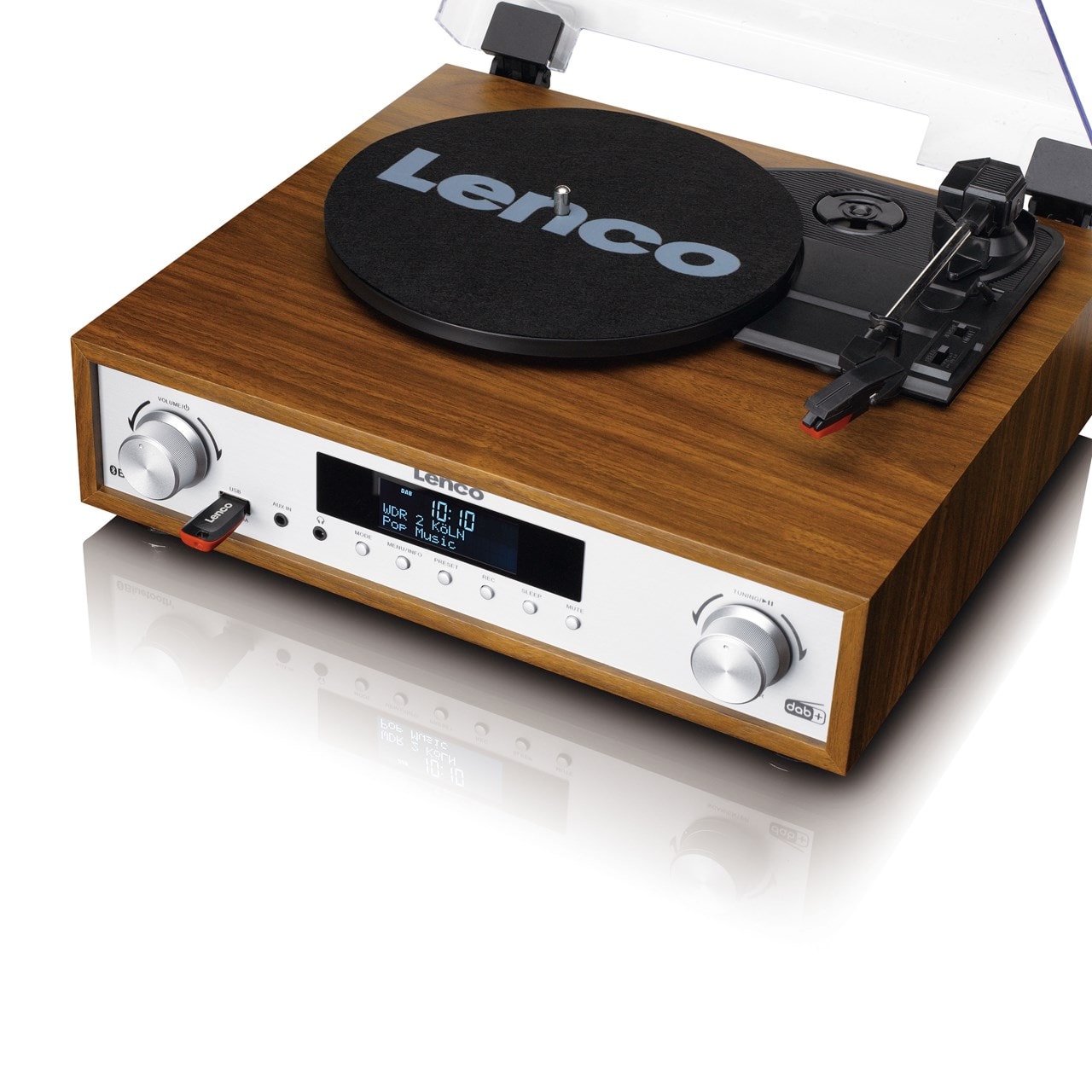 Lenco MC-160 Bluetooth Turntable & Speakers W/ DAB+/FM Radio | HMV Store