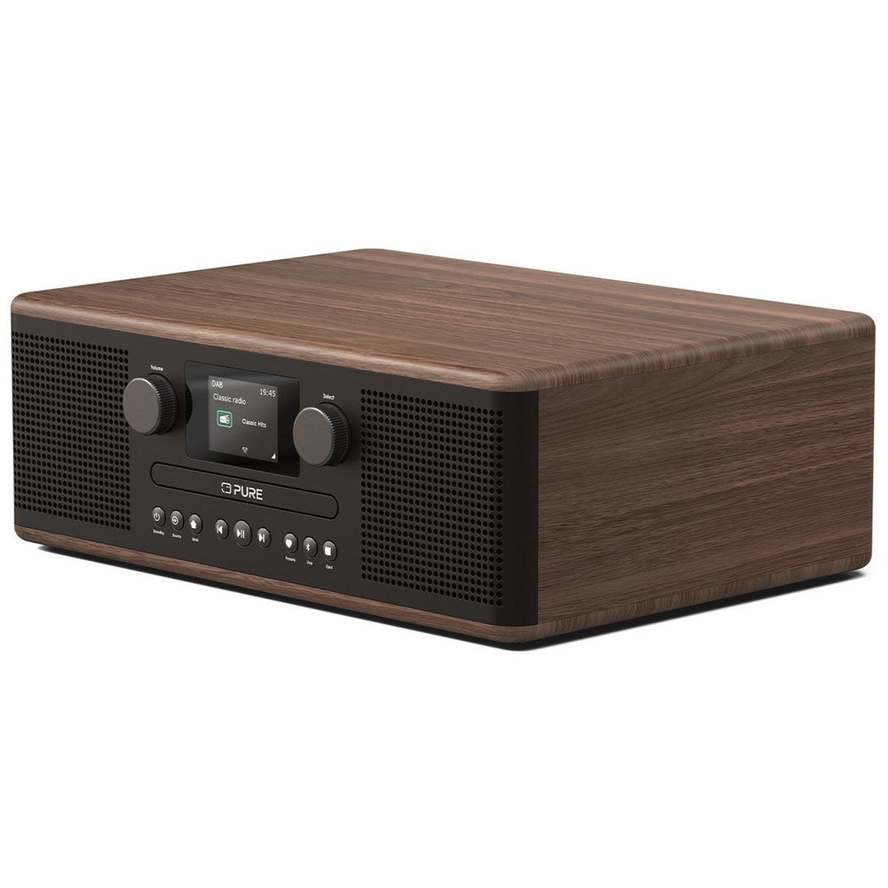 Pure Classic C-D6 Coffee Black/Walnut Bluetooth CD Player with DAB+/FM ...