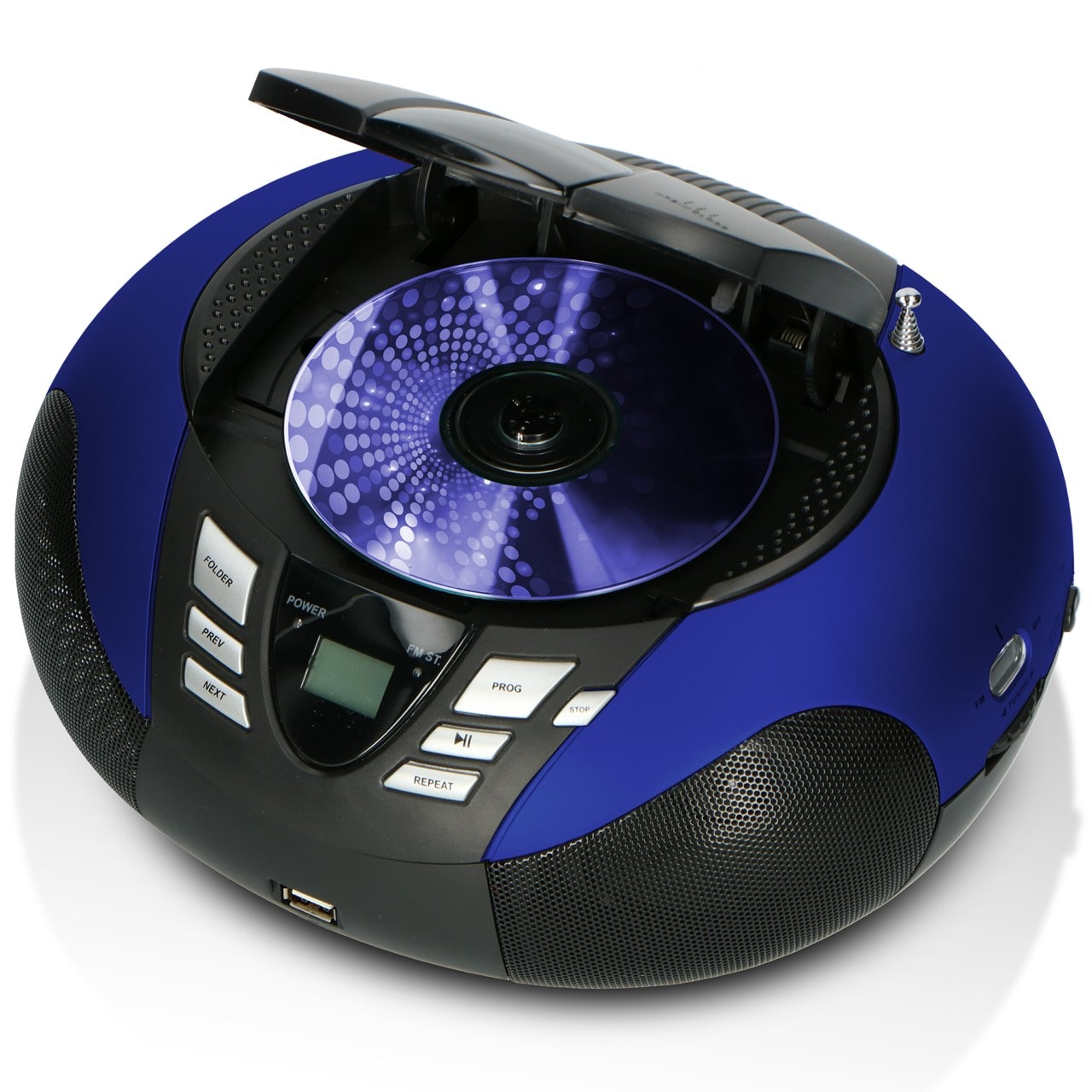 Lenco SCD-37 USB Blue CD Player with FM Radio | Boomboxes | Free shipping over £20 | HMV Store