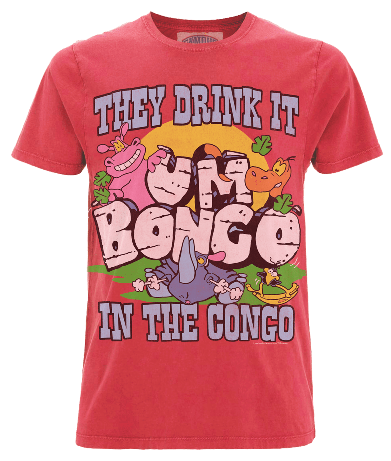 Um Bongo They Drink It In The Congo Washed Red Tee | HMV Store