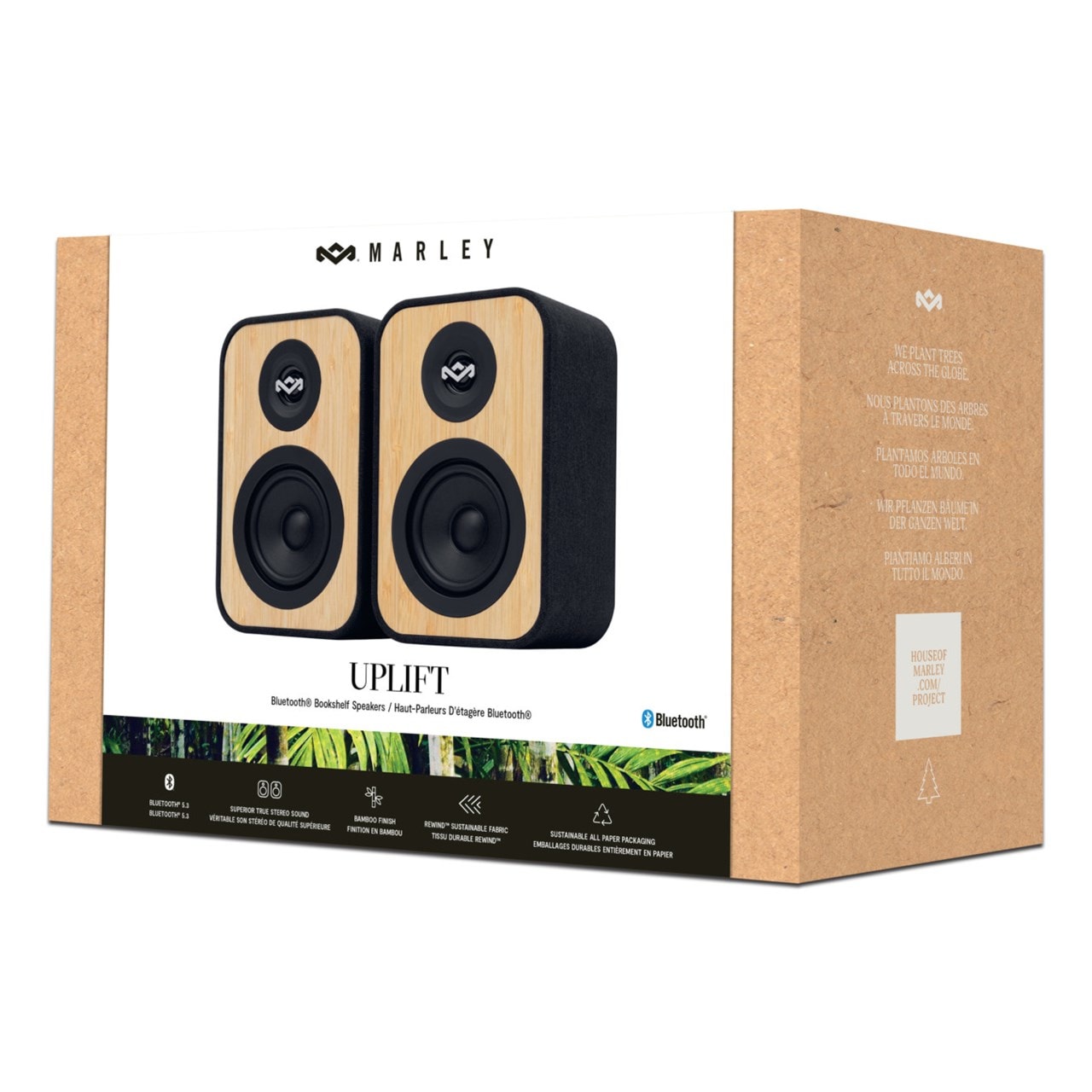 House Of Marley Uplift Bluetooth Bookshelf Speakers | Bookshelf Speakers | Free shipping over £ ...