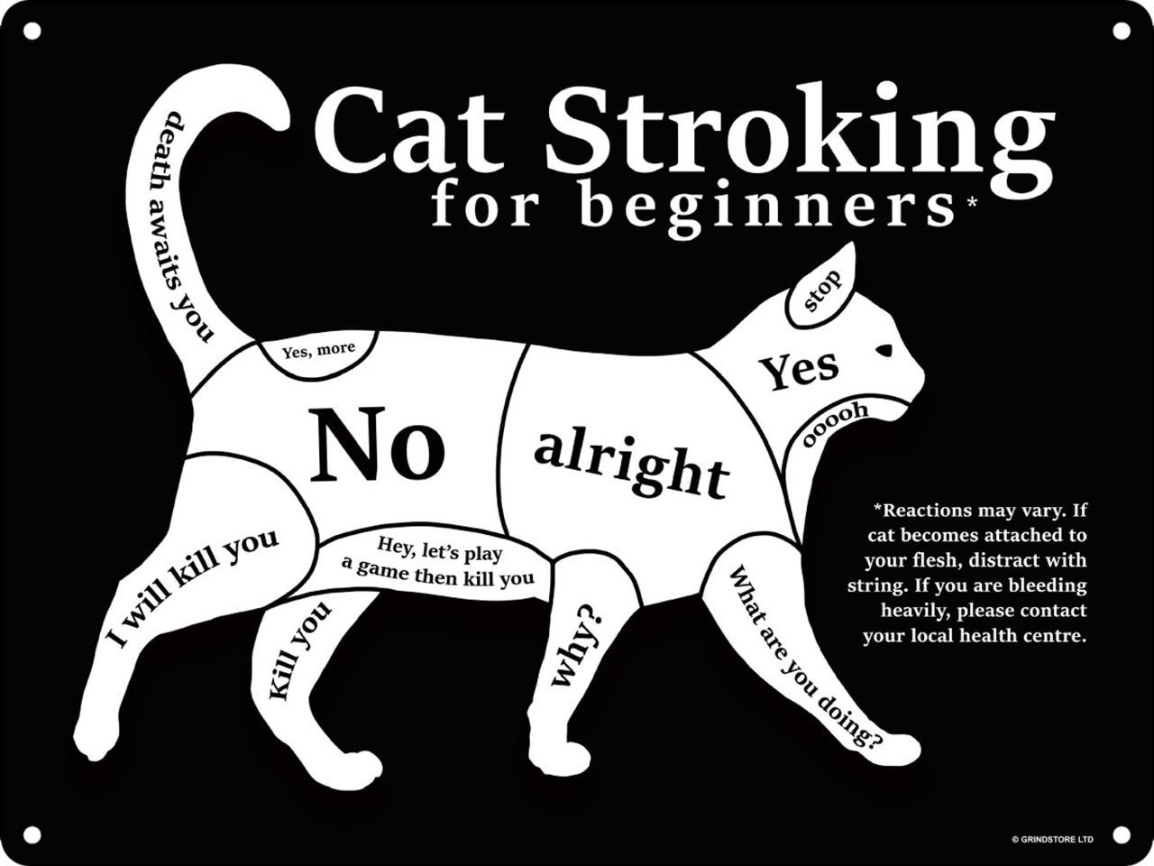 Cat Stroking For Beginners Mini Tin Sign Homeware Free Shipping Over £20 Hmv Store