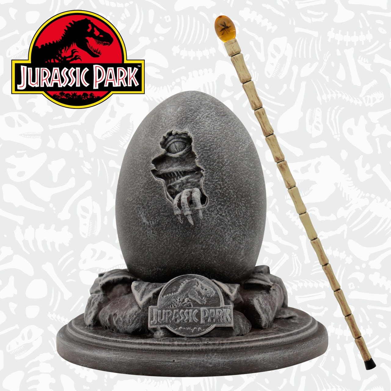 Jurassic Park 30th Anniversary Replica Egg & John Hammond Cane Set ...