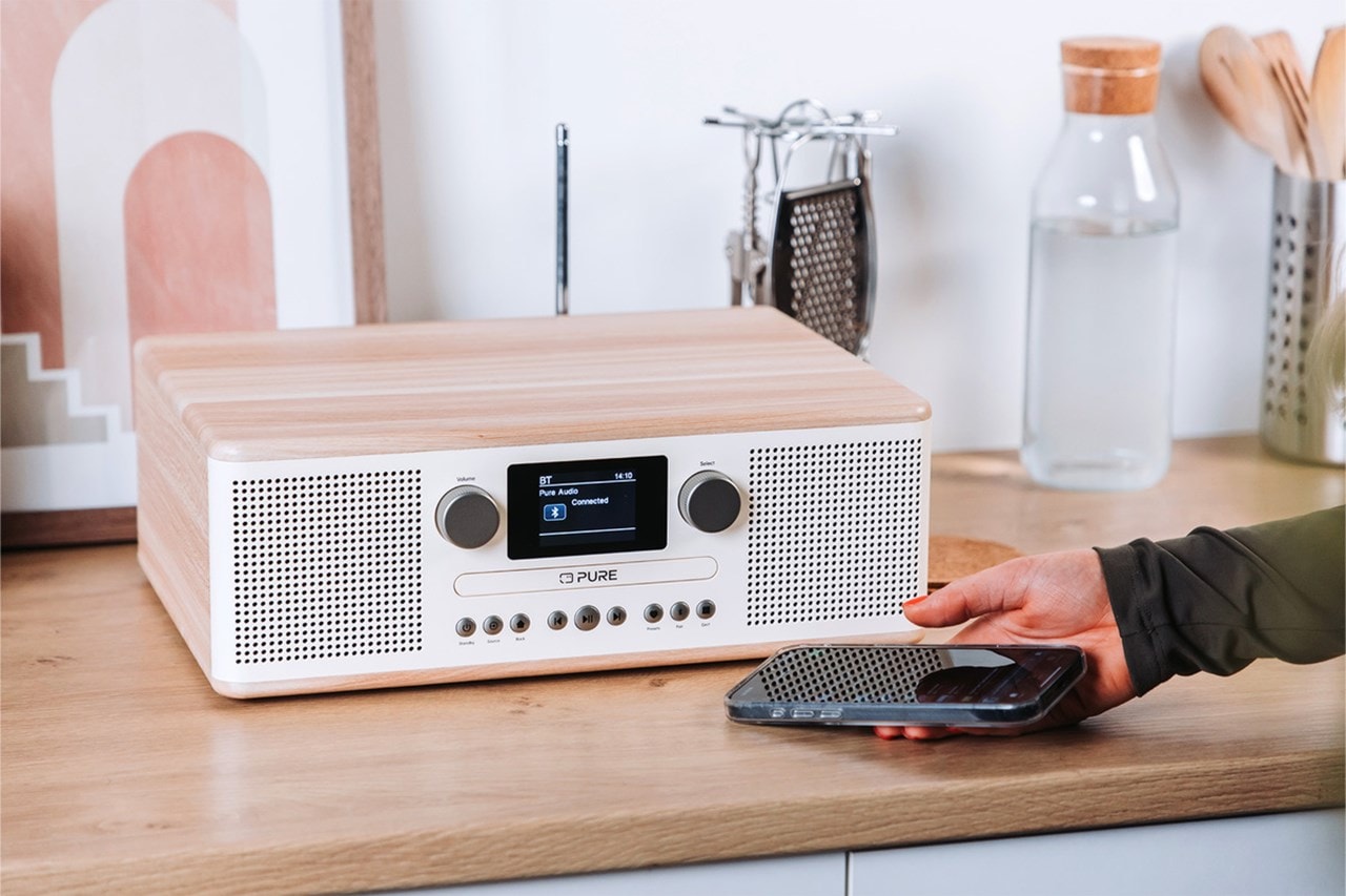 Pure Classic C-D6 Cotton White/Oak Bluetooth CD Player with DAB+/FM ...