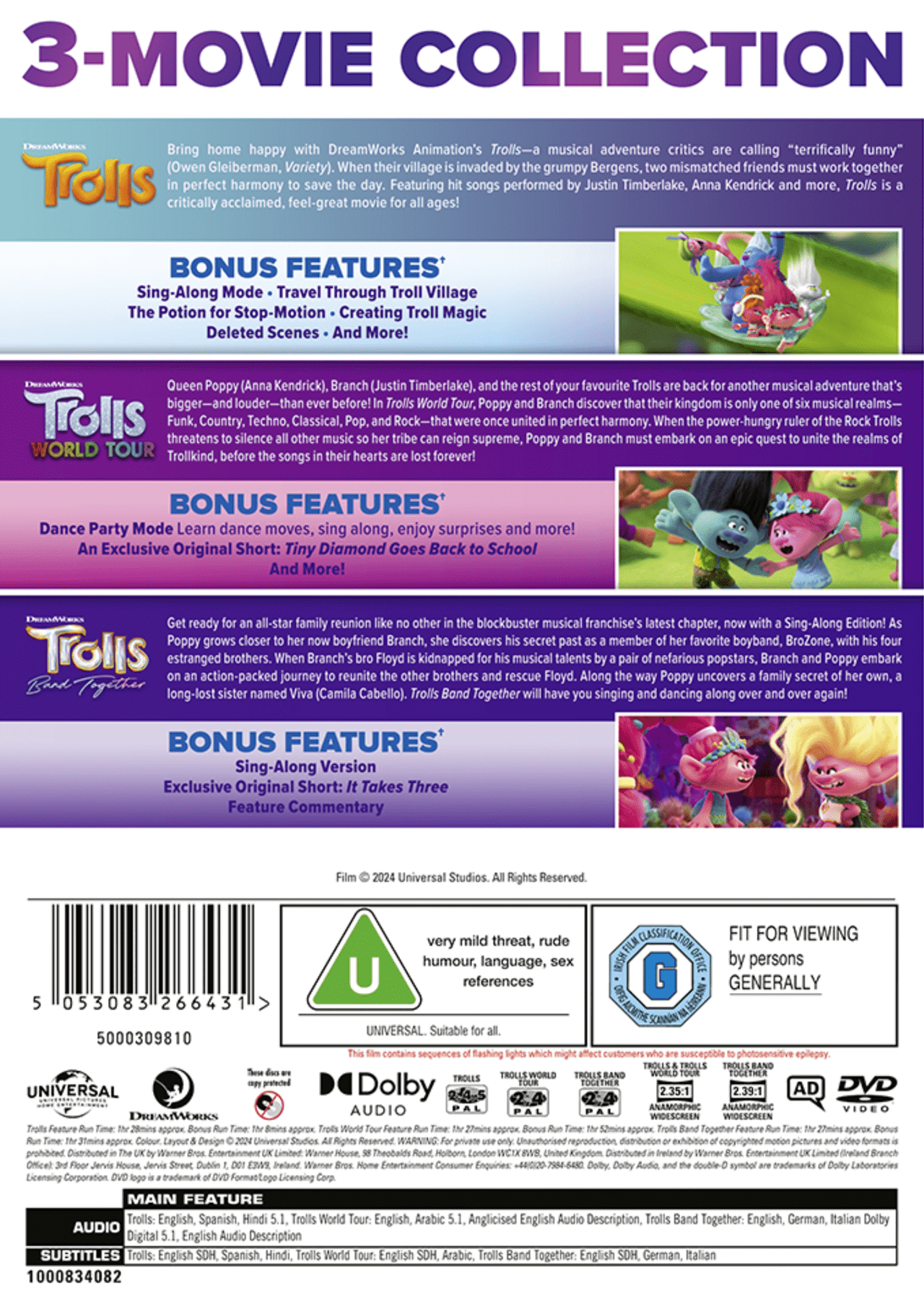 Trolls: 3-movie Collection | DVD Box Set | Free shipping over £20 | HMV Store