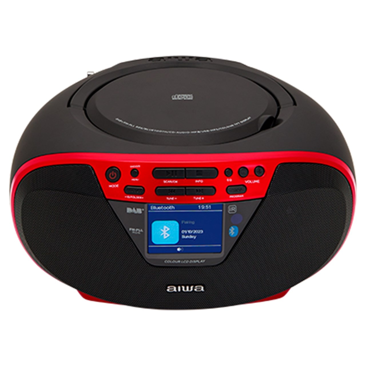 Aiwa BBTU-500DAB Red Bluetooth CD Player with DAB+/FM Radio | Boomboxes ...