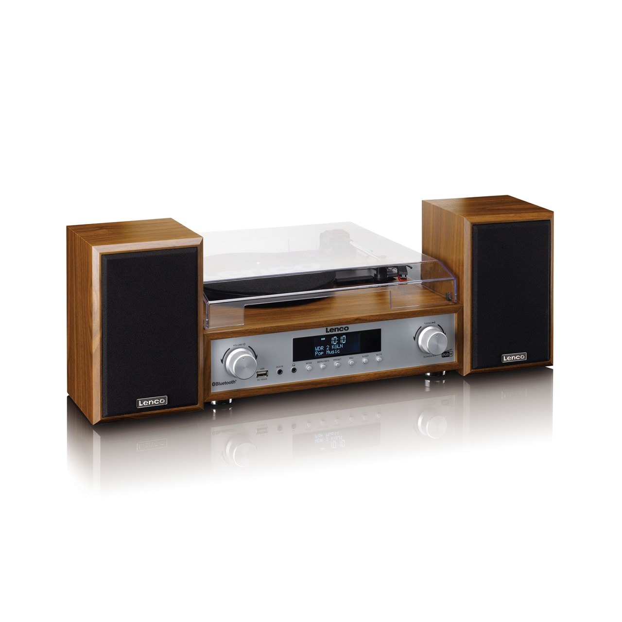Lenco MC-160 Bluetooth Turntable & Speakers W/ DAB+/FM Radio | HMV Store