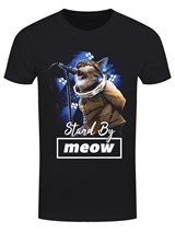 Stand By Meow Playlist Pets Black Tee | T-shirt | Free shipping over £ ...