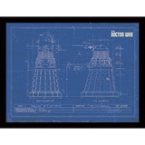 Dalek Blueprint Doctor Who Framed 30 x 40cm Print | N/A | Free shipping ...