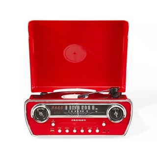 Crosley Powel 7-in-1 Red Bluetooth Turntable with FM Radio and CD ...