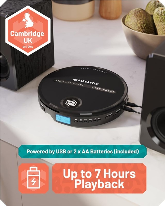 Oakcastle CD10 Black Portable CD Player | HMV Store