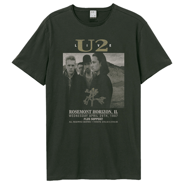 U2 Live Charcoal Tee | T-Shirt | Free shipping over £20 | HMV Store