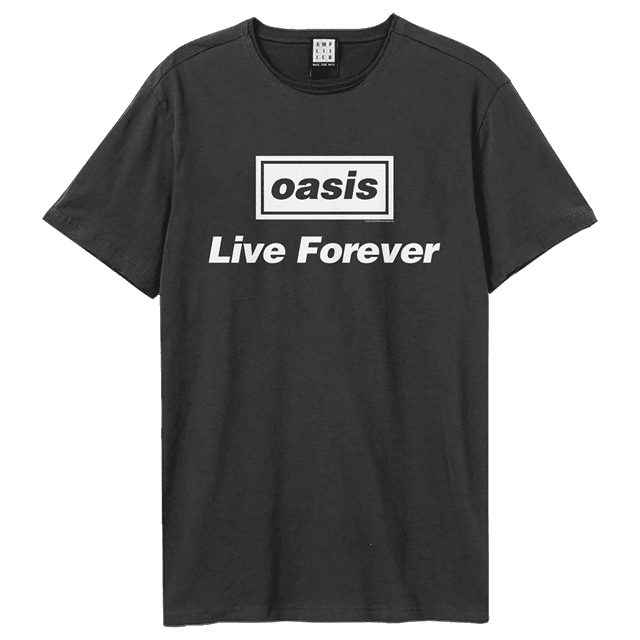 Live Forever Title Oasis Charcoal Tee | T-Shirt | Free shipping over £ ...