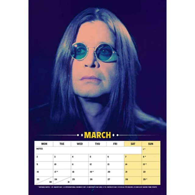 Ozzy Osbourne 2026 A3 Calendar | HMV Store