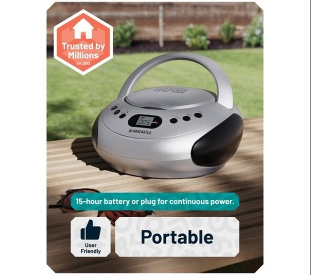 Oakcastle Cd250 Silver Bluetooth Cd Player With Fm Radio | HMV Store