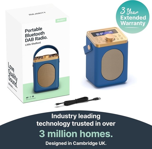 Majority Little Shelford Midnight Blue DAB+/FM Portable Radio | HMV Store
