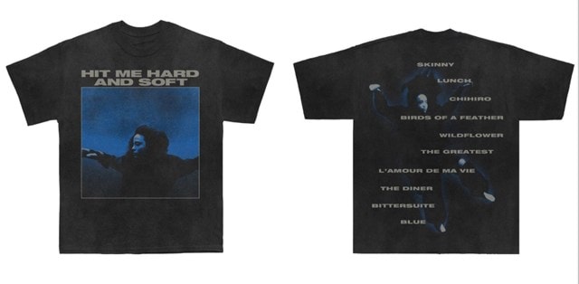 Billie Eilish Hit Me Hard And Soft Stone Wash Charcoal Tee | HMV Store