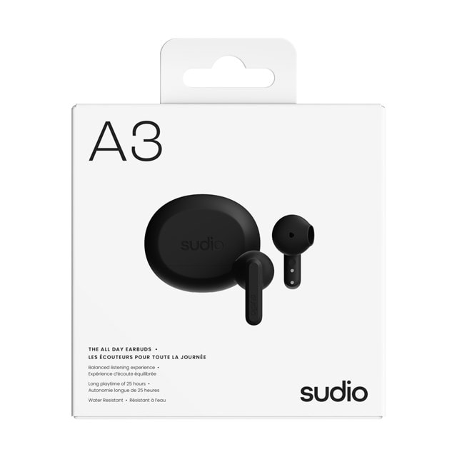 Sudio A3 Pro Black True Wireless Bluetooth Earphones | HMV Store