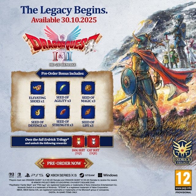 Dragon Quest I & II HD-2D Remake (PS5) | PlayStation 5 Game | Free shipping over £20 | HMV Store