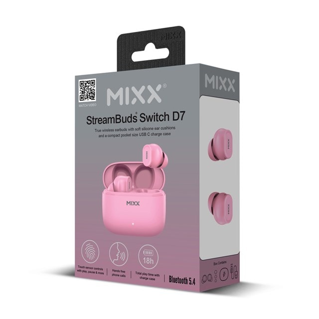 Mixx Audio StreamBuds Switch D7 Pink True Wireless Bluetooth Earphones ...