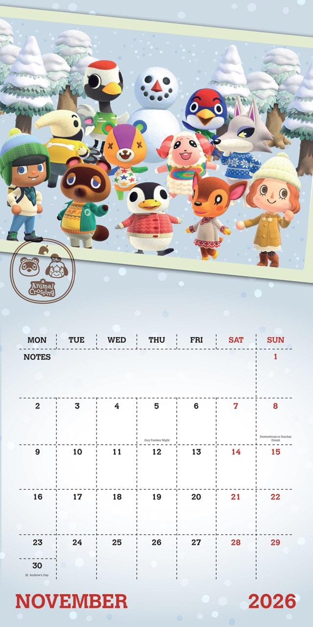 Animal Crossing 2026 Square Calendar | HMV Store