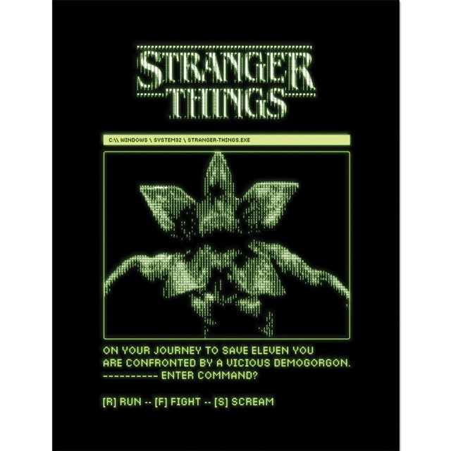 Run, Fight, Scream Stranger Things 5 30cm x 40cm Framed Print | HMV Store