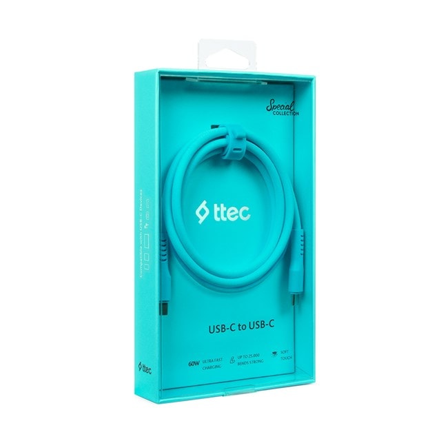 Ttec Neon Blue USB-C to USB-C 60W Cable 1.2m | HMV Store