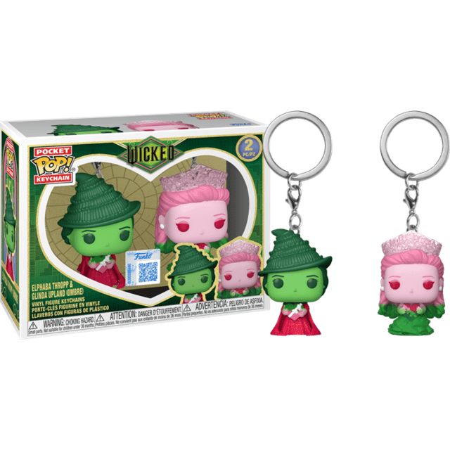 Elphaba Thropp & Glinda Upland Ombre Wicked Funko Pop Vinyl Keychain 2 ...